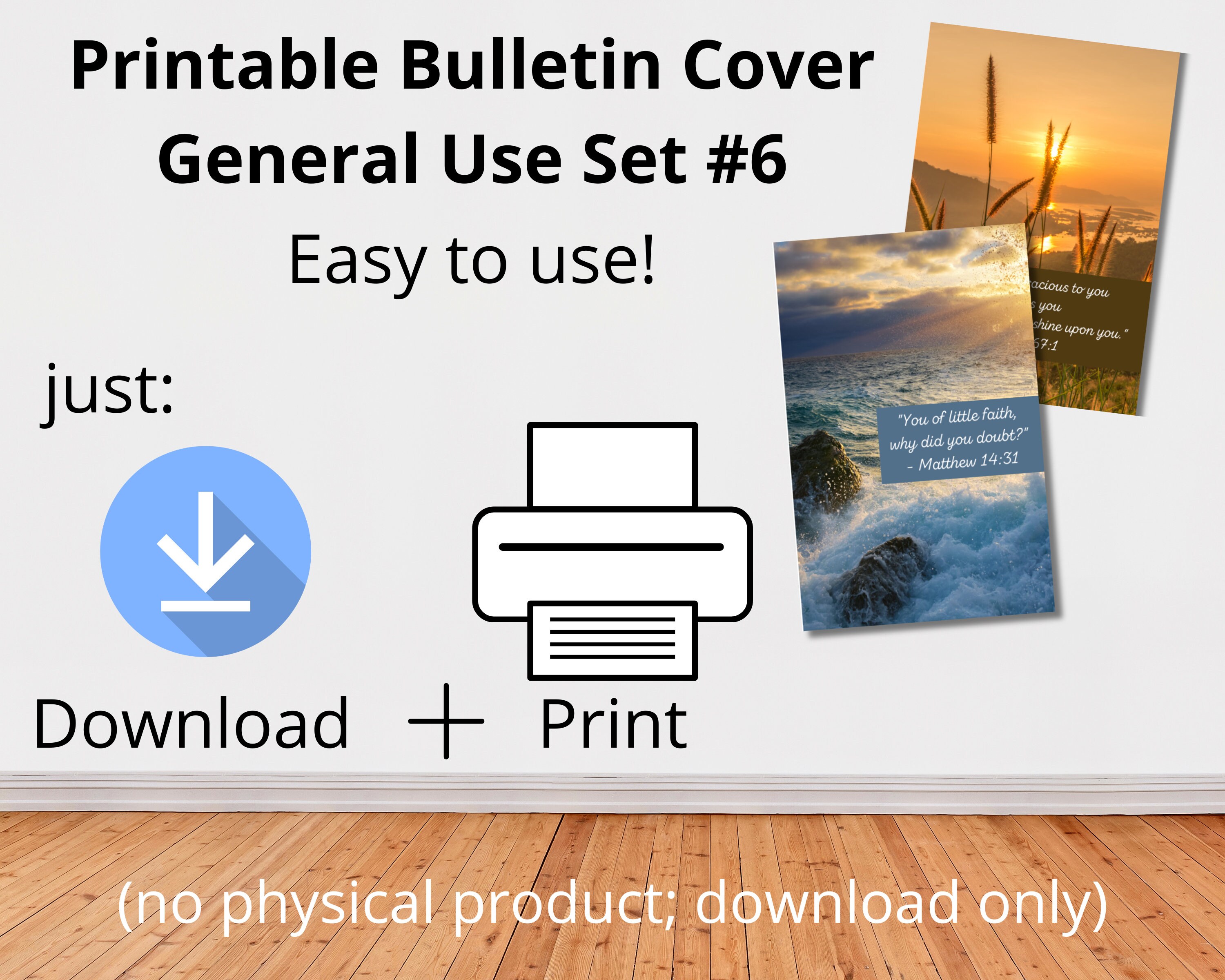 Printable Church Bulletin Covers - General Use Set #6 - Multiple Sizes ...