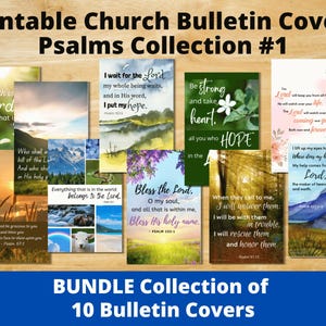 Printable Church Bulletin Covers - Psalms Collection Set #1 - Bundle of ...