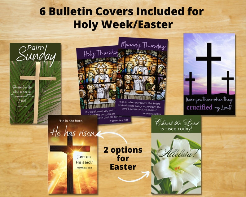 Printable Church Bulletin Covers - Holy Week and Easter Set #2 ...