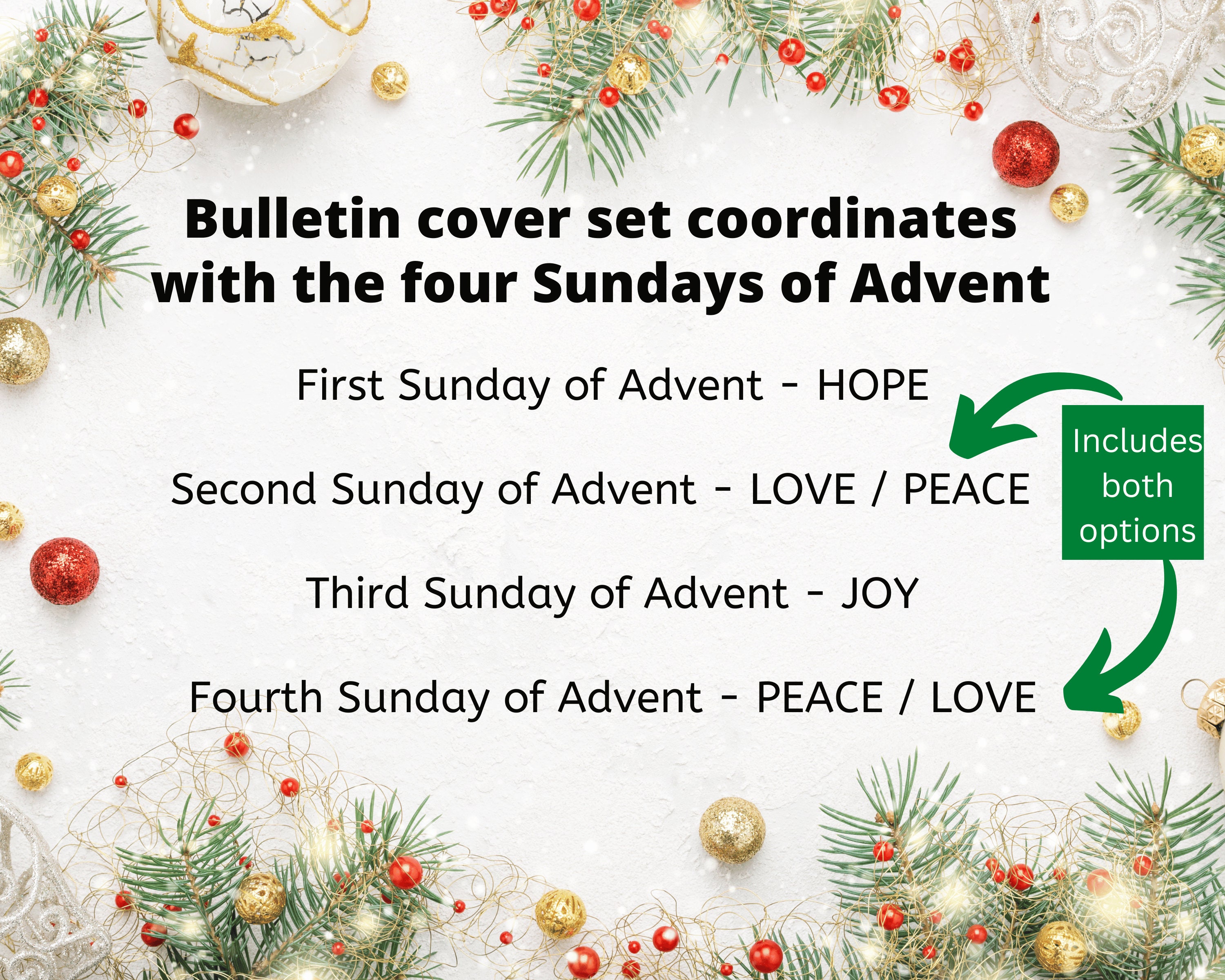 Printable Church Bulletin Covers - 4 Sundays of Advent - Multiple Sizes ...