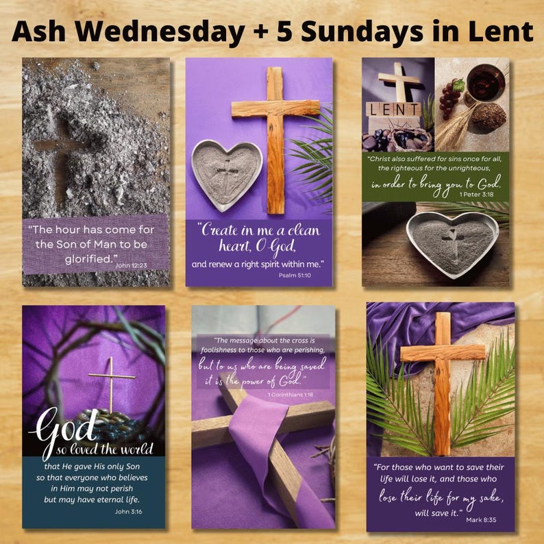 Printable Church Bulletin Covers - Lenten Set #3 - Ash Wednesday + 5 ...