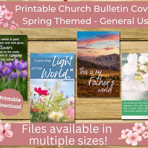 Printable Church Bulletin Covers - SPRING Theme General Use - Multiple ...