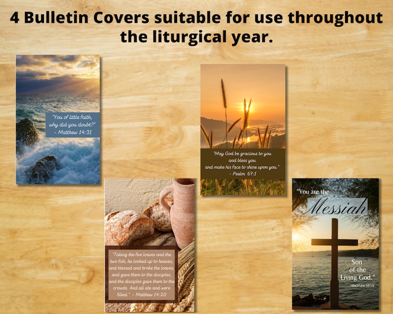 Printable Church Bulletin Covers - General Use Set #6 - Multiple Sizes ...