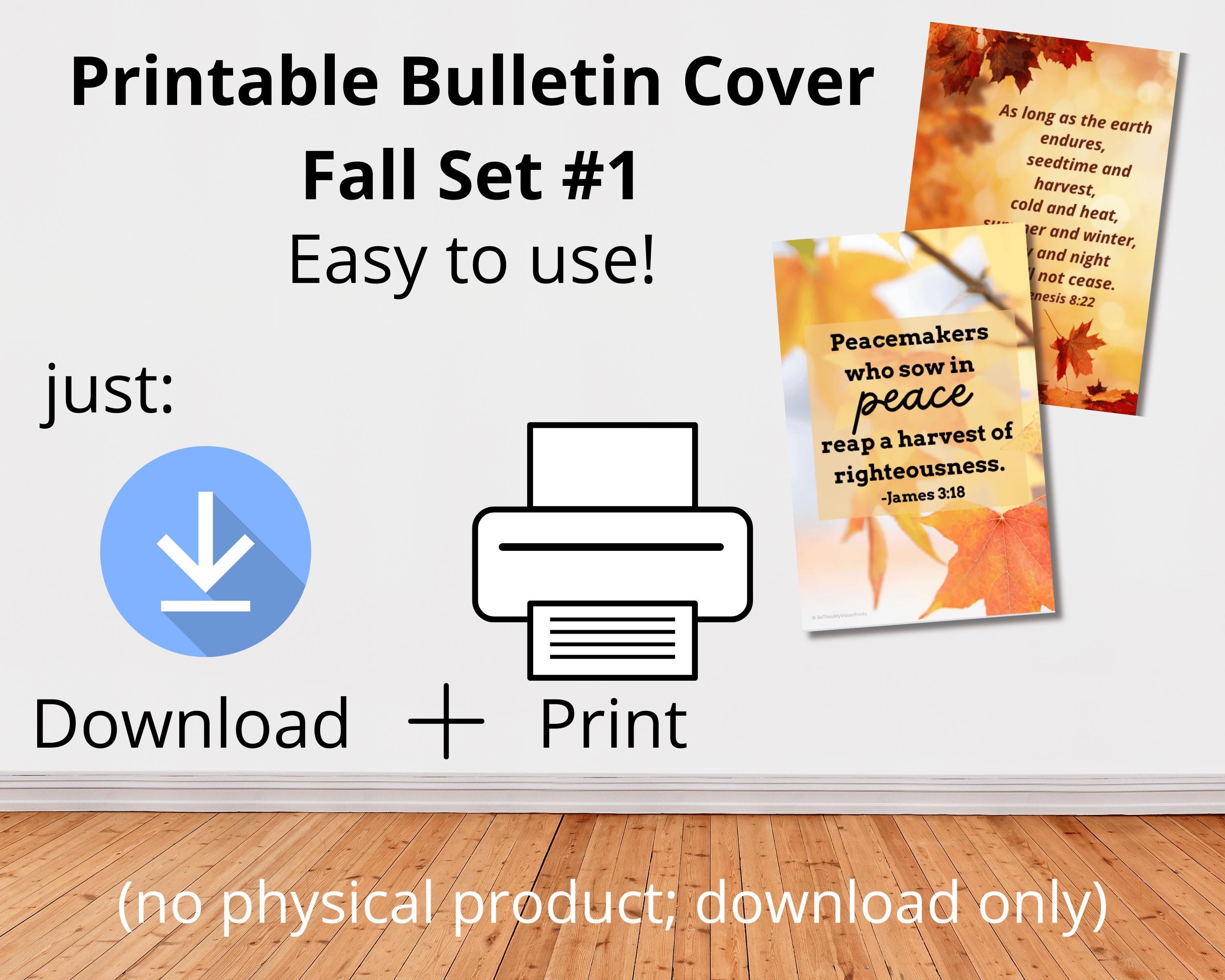 Printable Church Bulletin Covers - Fall Set #1 - Multiple Sizes ...
