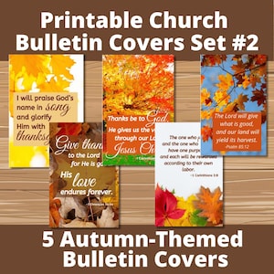 Printable Church Bulletin Covers - Fall Set #2 - Multiple Sizes ...