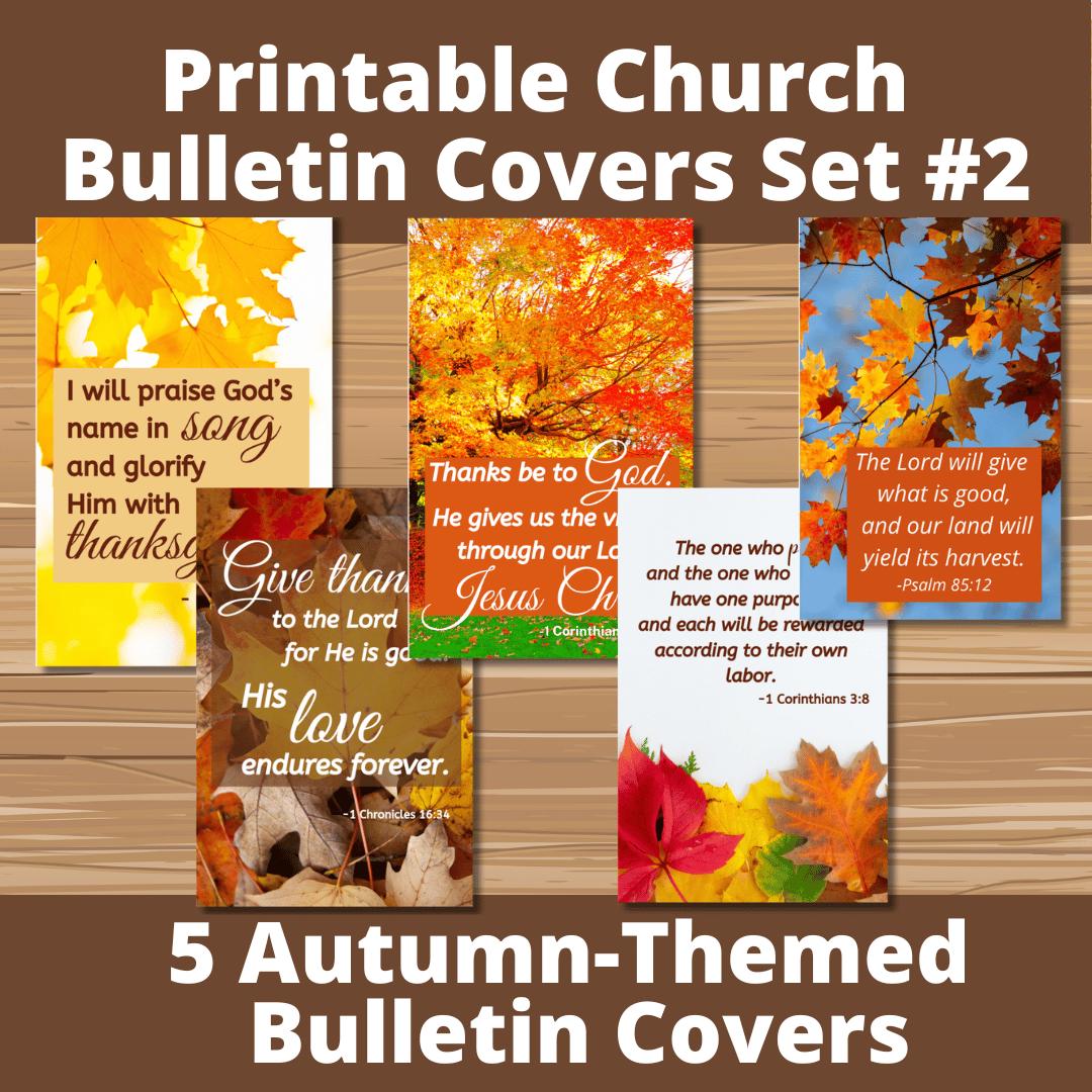 Printable Church Bulletin Covers - Fall Set #2 - Multiple Sizes ...