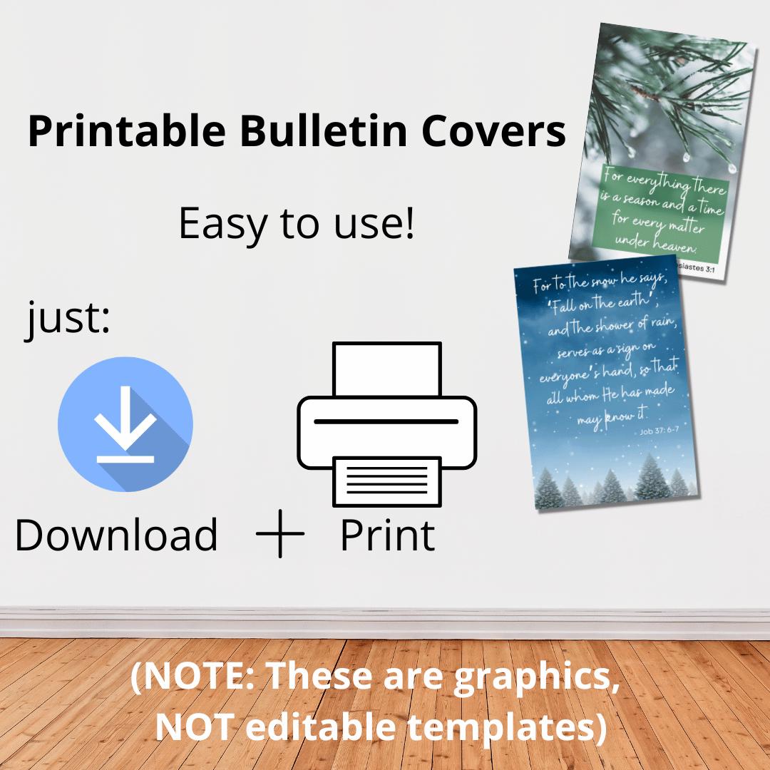 Printable Church Bulletin Covers - Winter Themed General Use - Multiple ...