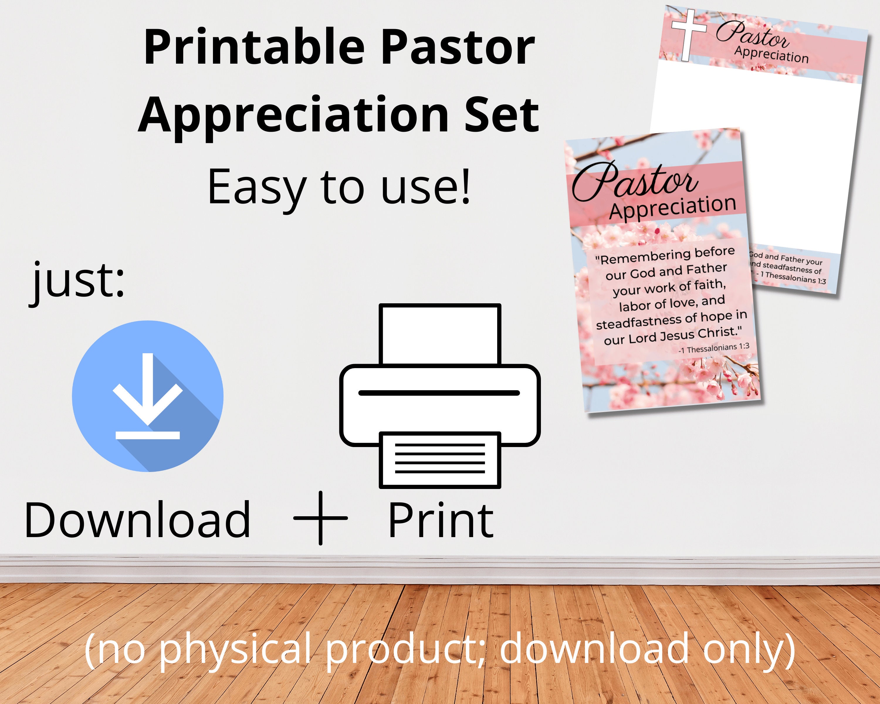 Printable Pastor Appreciation Set Spring Theme - Digital Download ...