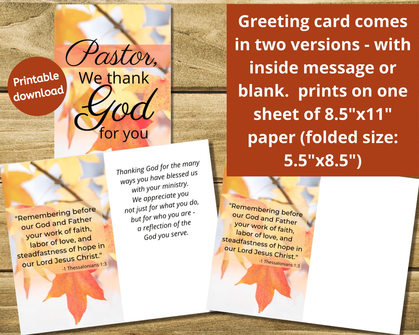 Printable Pastor Appreciation Set - Digital Download - Scripture ...