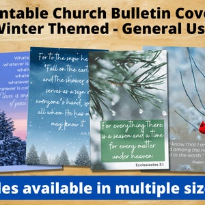 Printable Church Bulletin Covers Winter Themed General Use Multiple ...