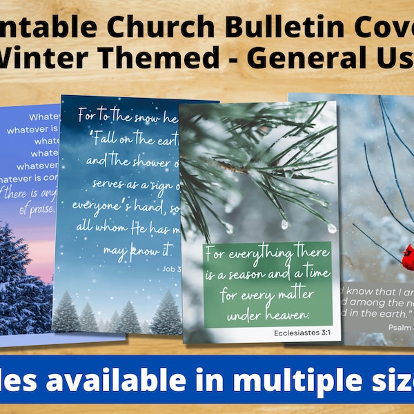 Winter Church Bulletin Covers - Etsy
