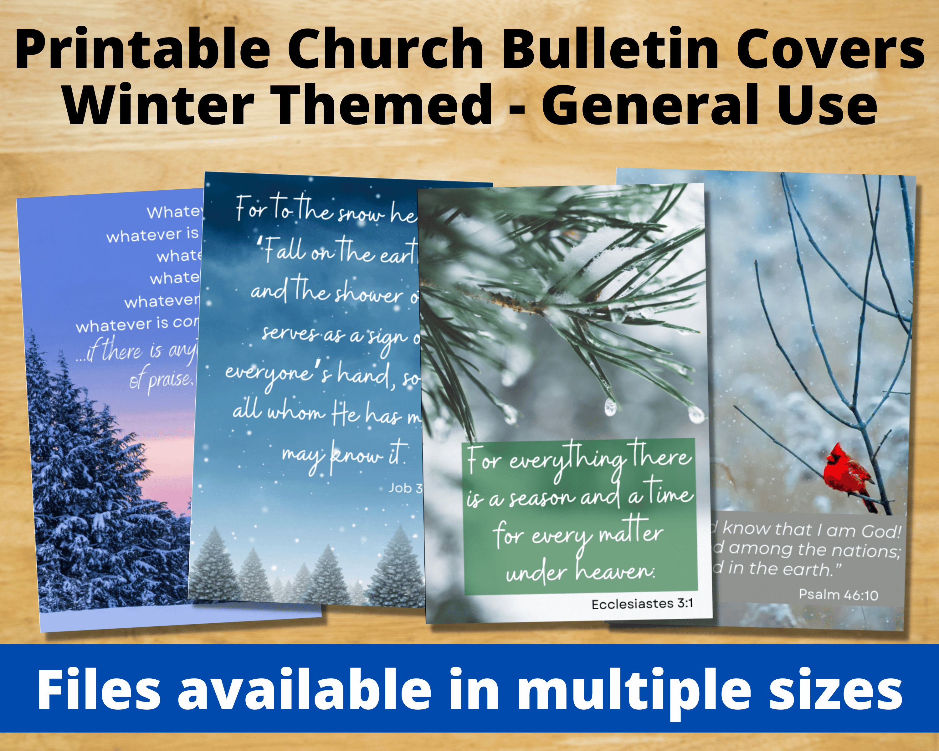 Printable Church Bulletin Covers Winter Themed General Use Multiple ...