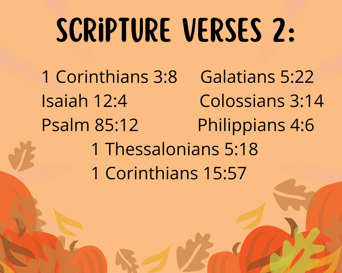 Printable Fall Scripture Cards of Thanksgiving and Praise - Etsy