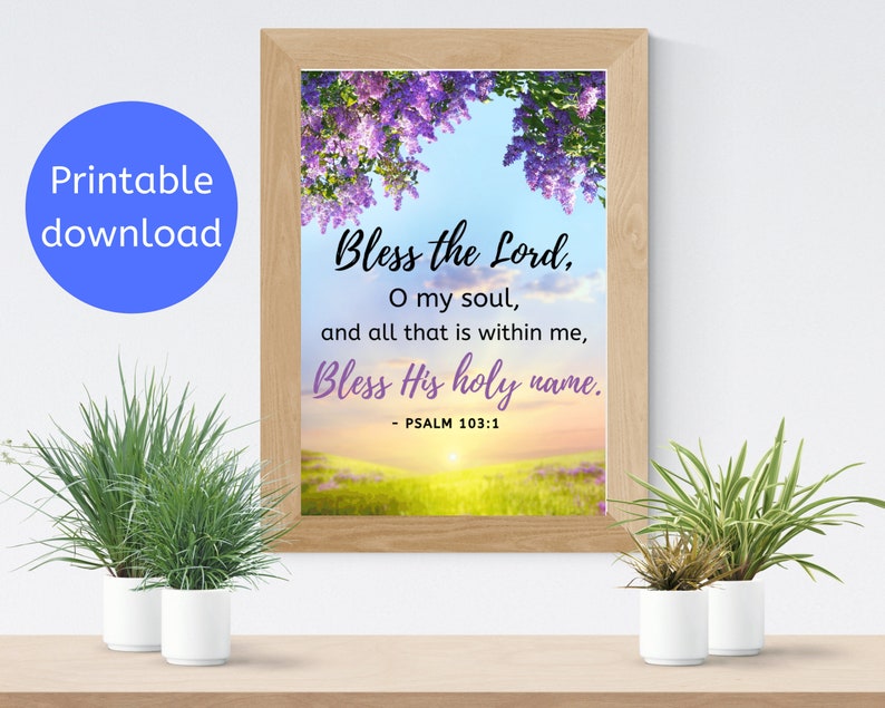 Psalm 103, Printable Scripture Wall Art, Bible Verse Print ...