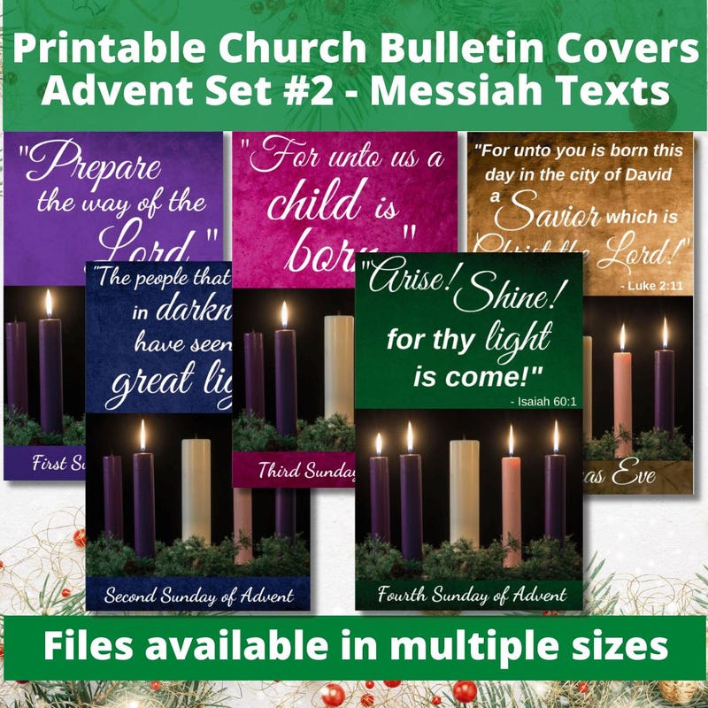 Church Advent Bulletin Covers - Etsy