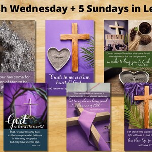 Printable Church Bulletin Covers Lenten Set 3 Ash Wednesday 5 Sundays ...