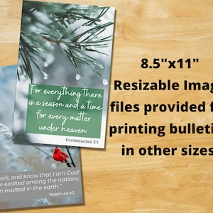 Printable Church Bulletin Covers Winter Themed General Use Multiple ...