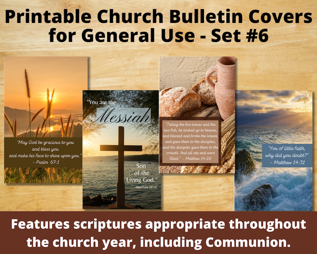 Printable Church Bulletin Covers - General Use Set #6 - Multiple Sizes ...