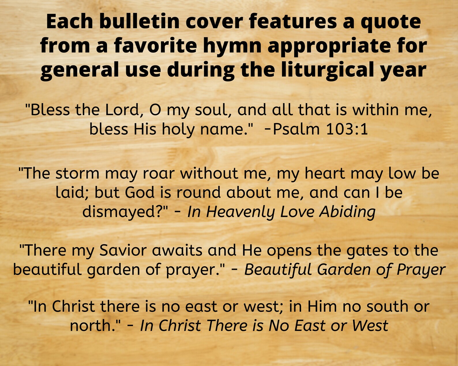 Printable Church Bulletin Covers - Favorite Hymns for General Use ...