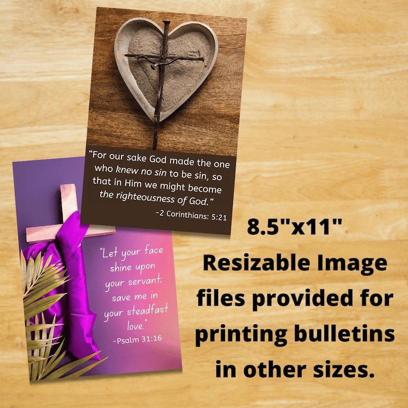 Printable Church Bulletin Covers - Lenten Set #4 - 5 Designs for Lent ...