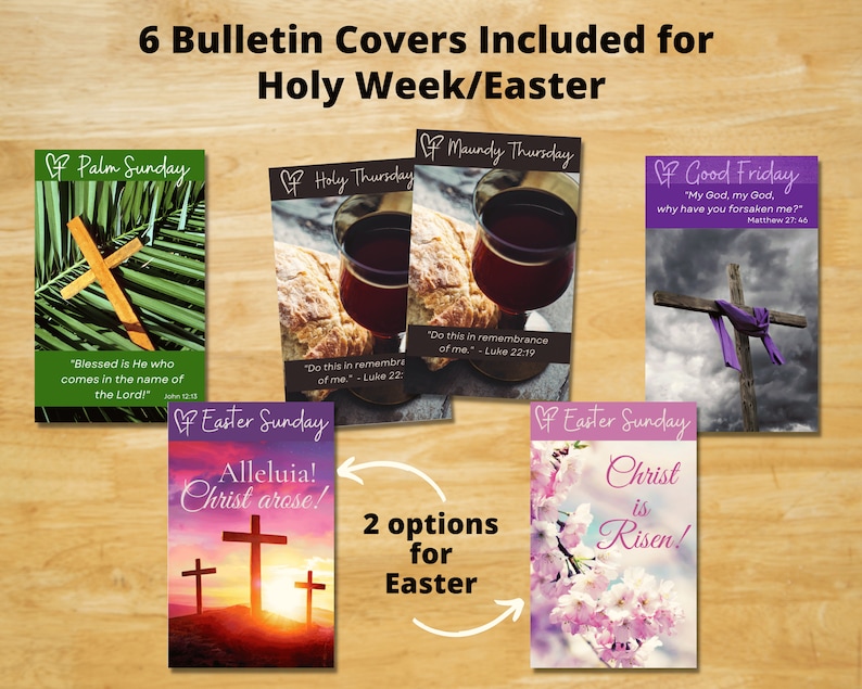Printable Church Bulletin Covers - Holy Week and Easter Set #1 ...