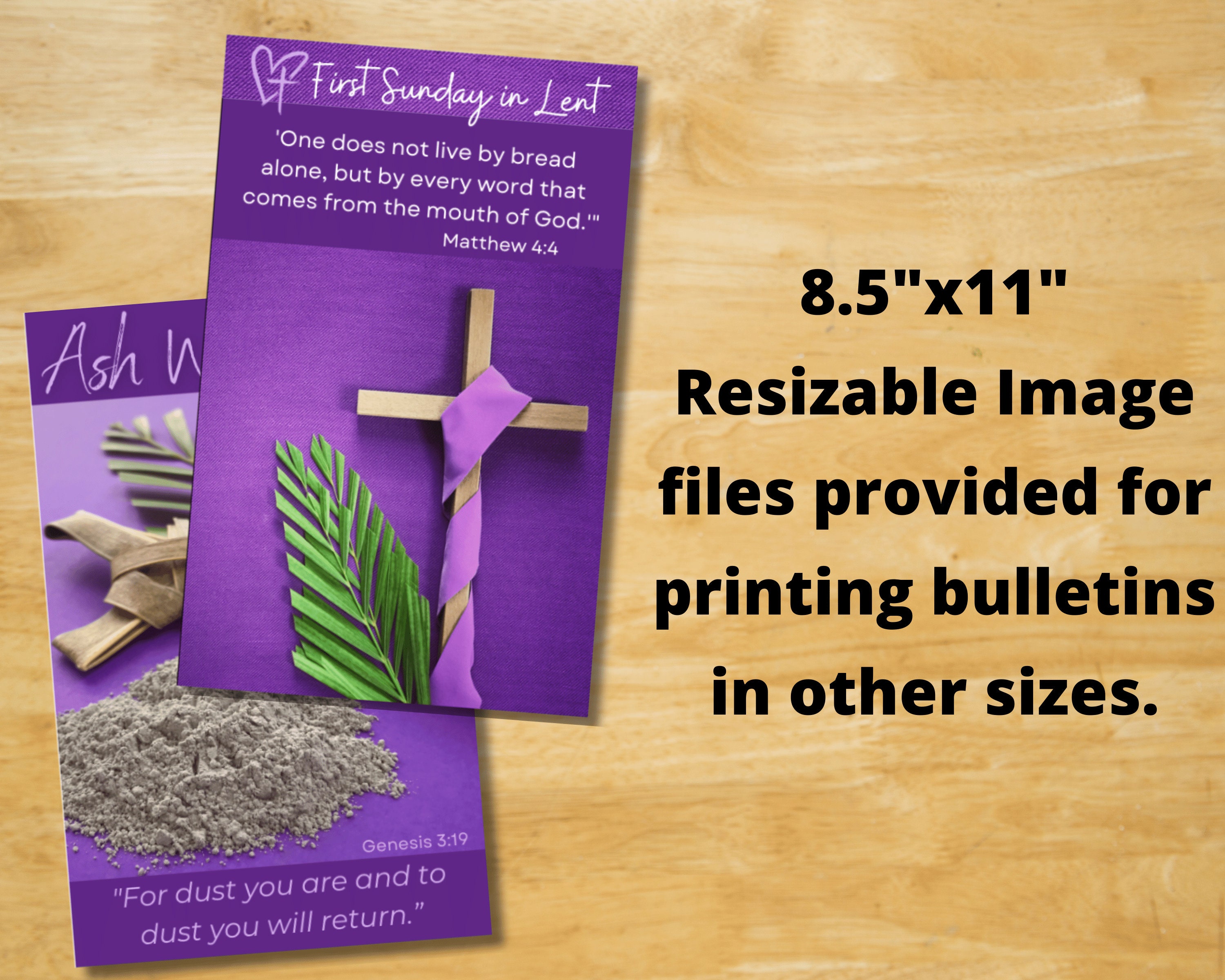 Printable Church Bulletin Covers - 5 Sundays in Lent + Ash Wednesday ...