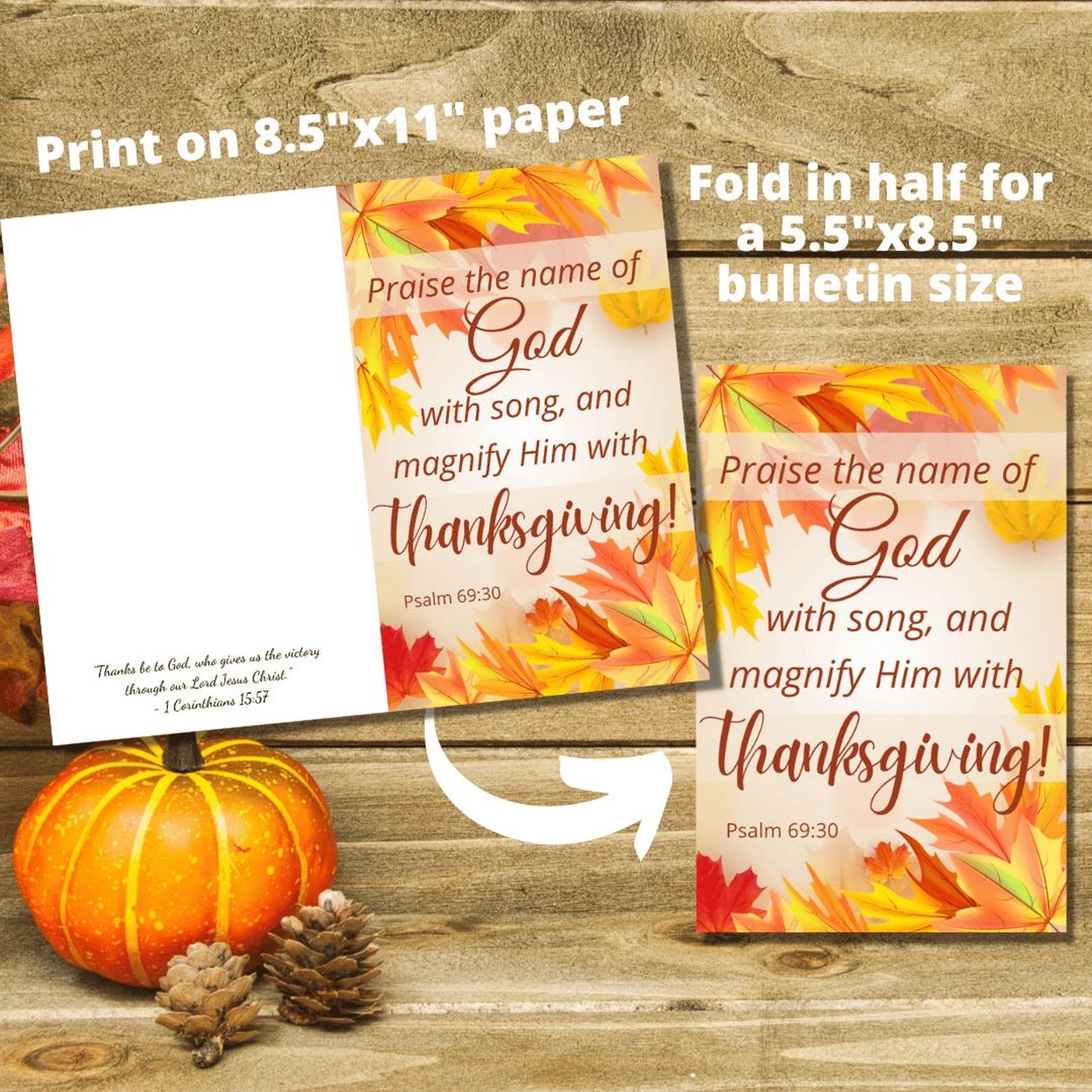 Printable Church Bulletin Covers - Thanksgiving! - Digital Download ...