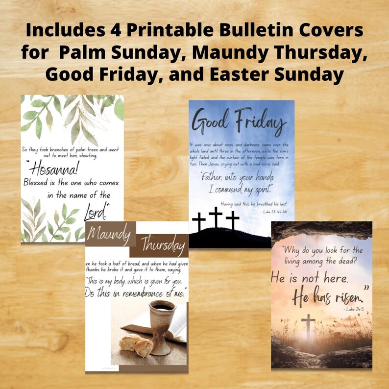 Printable Church Bulletins & Social Media Graphics - Holy Week and ...
