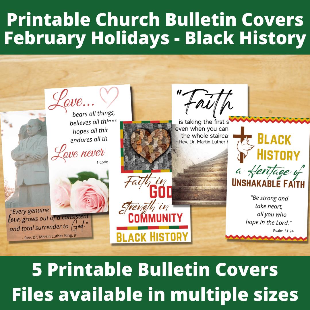 Printable Church Bulletin Covers - February Holidays - Black History ...