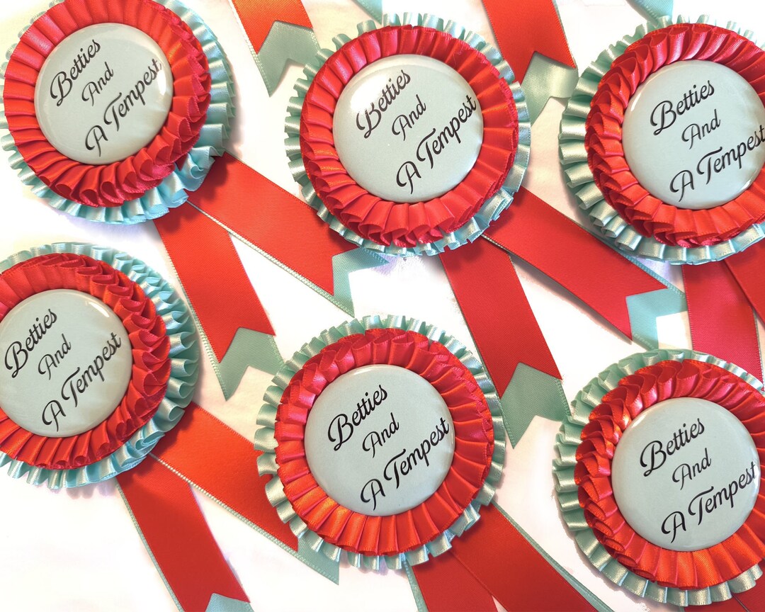 10pcs Personalized Ribbon Rosette Badge 9*16 Cm | Add Your Name | Logo| Ribbon Award | Pet ...