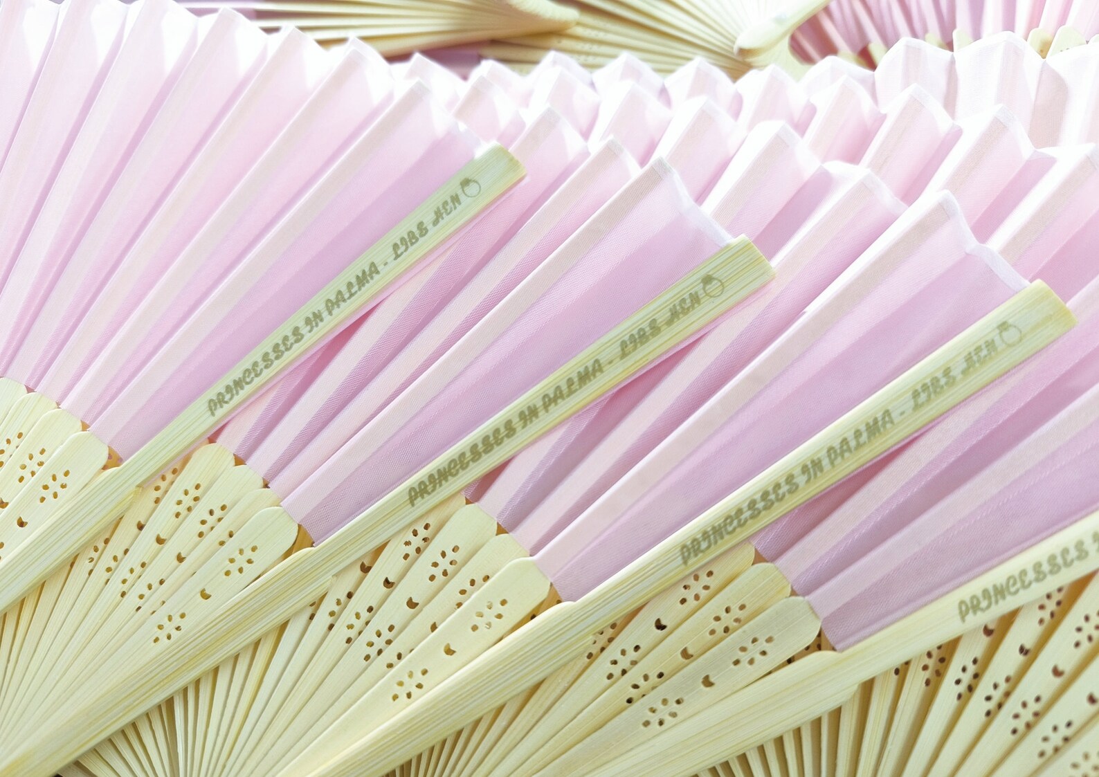 Pink Silk Hand Fans,personalized Text Engraved/printed Fans ,monogram ...