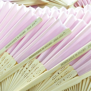 Pink Silk Hand Fans,personalized Text Engraved/printed Fans ,monogram ...