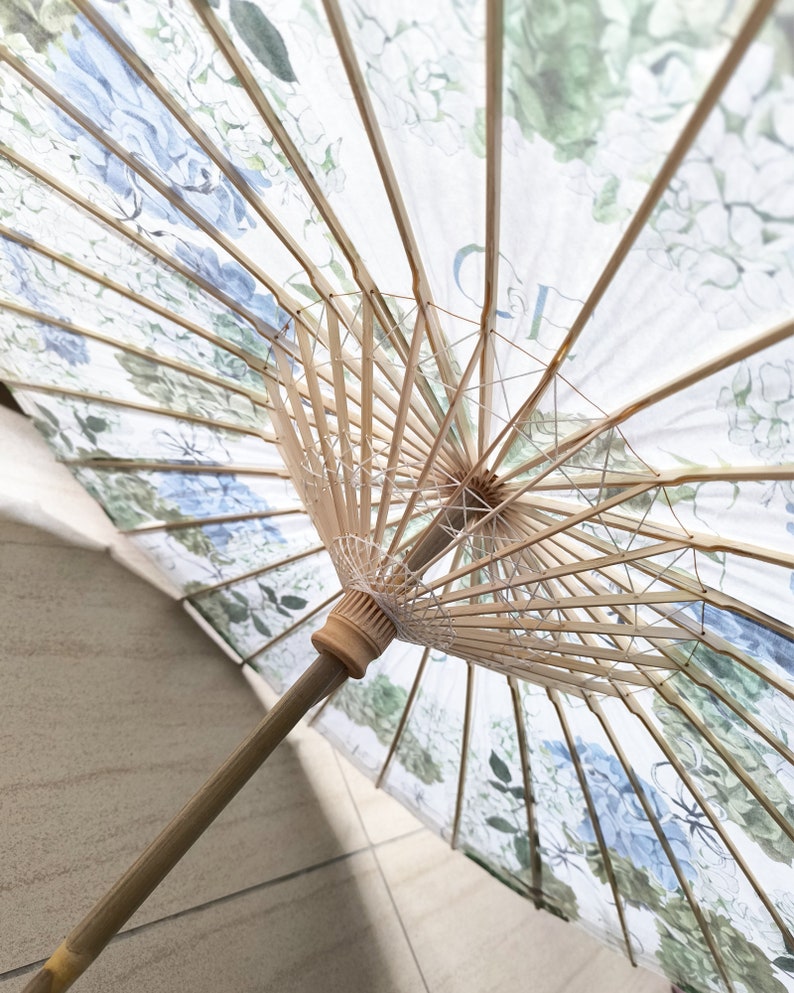 Personalized 33" Vintage White Paper Wedding Parasol Umbrella.wedding ...