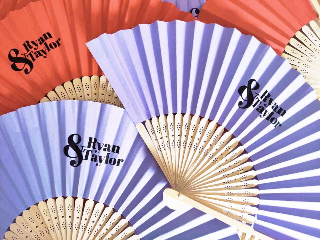 Logo Print on Paper Fans,monogram Wedding Gifts,party Favors,promotion ...