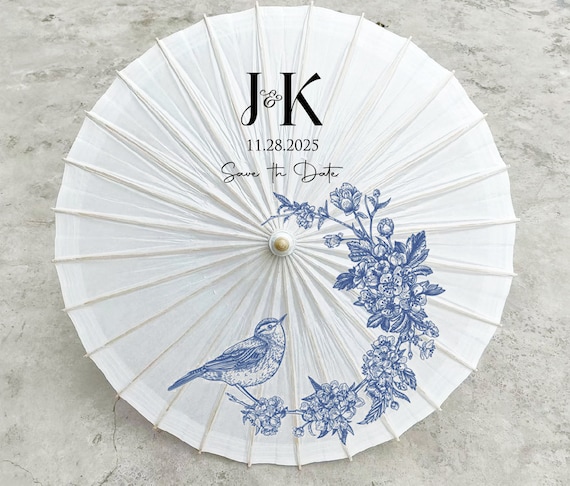 Personalized 33 Vintage Paper Wedding Parasol Umbrella.wedding party Favors gifts welcome Sign flower Girl Accessory banner Etsy
