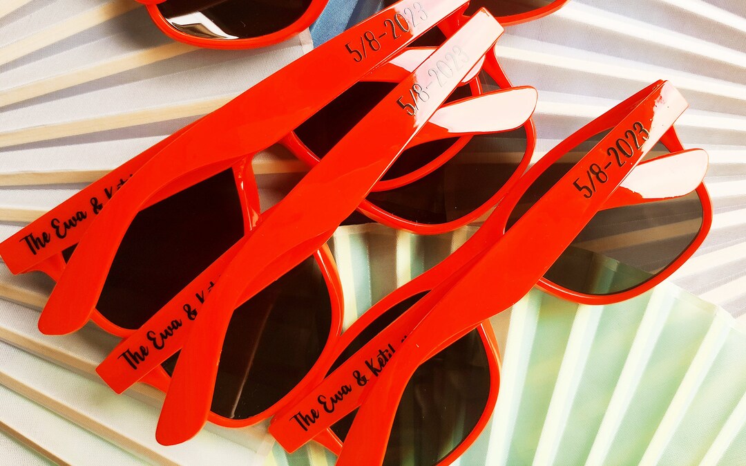 Red Personalized Sun Glasses,wedding Gifts,custom Wholesale Sunglasses ...