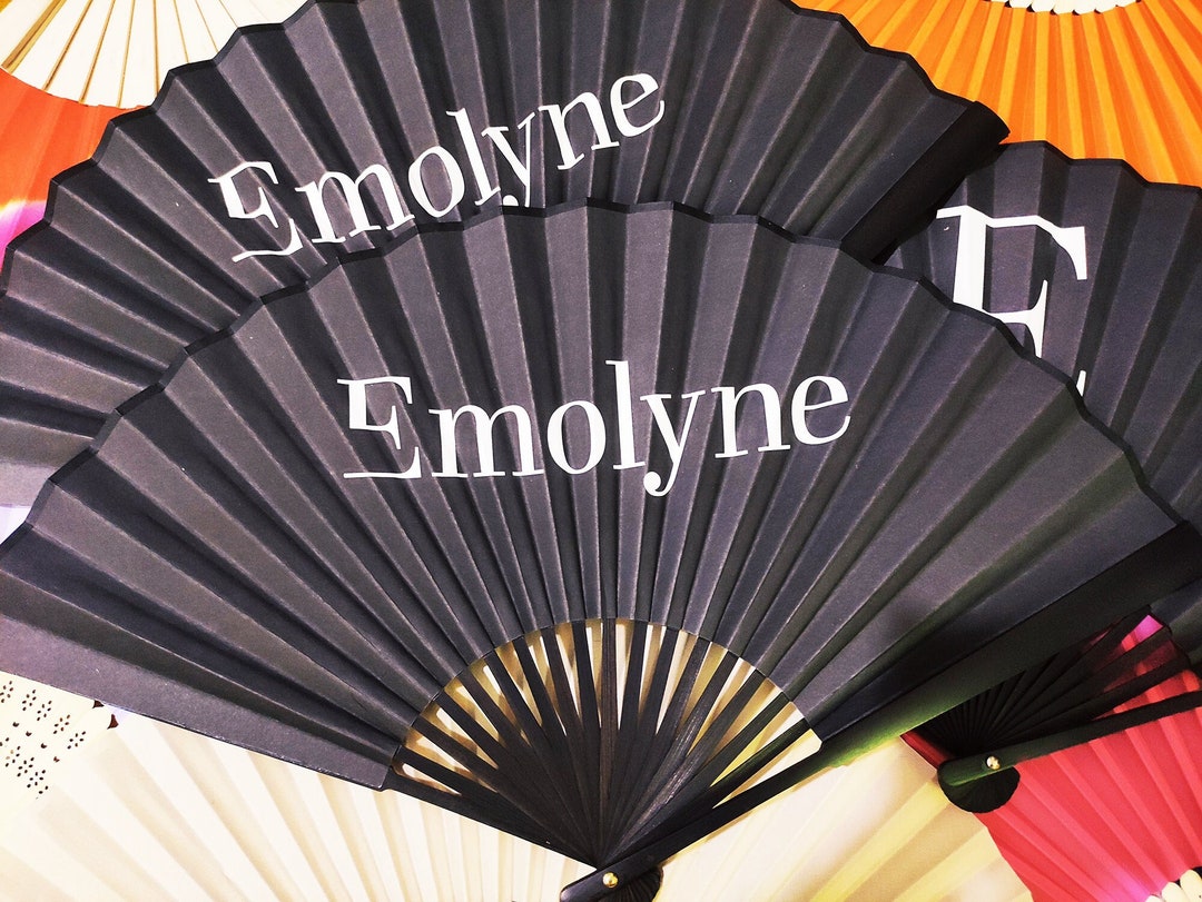 Full Color Print Double Sides Paper Fans,black Stem 23cm/25cm, 2-5 Days ...