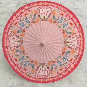 Personalized 33" Vintage Paper Wedding Parasol Umbrella.wedding/party ...