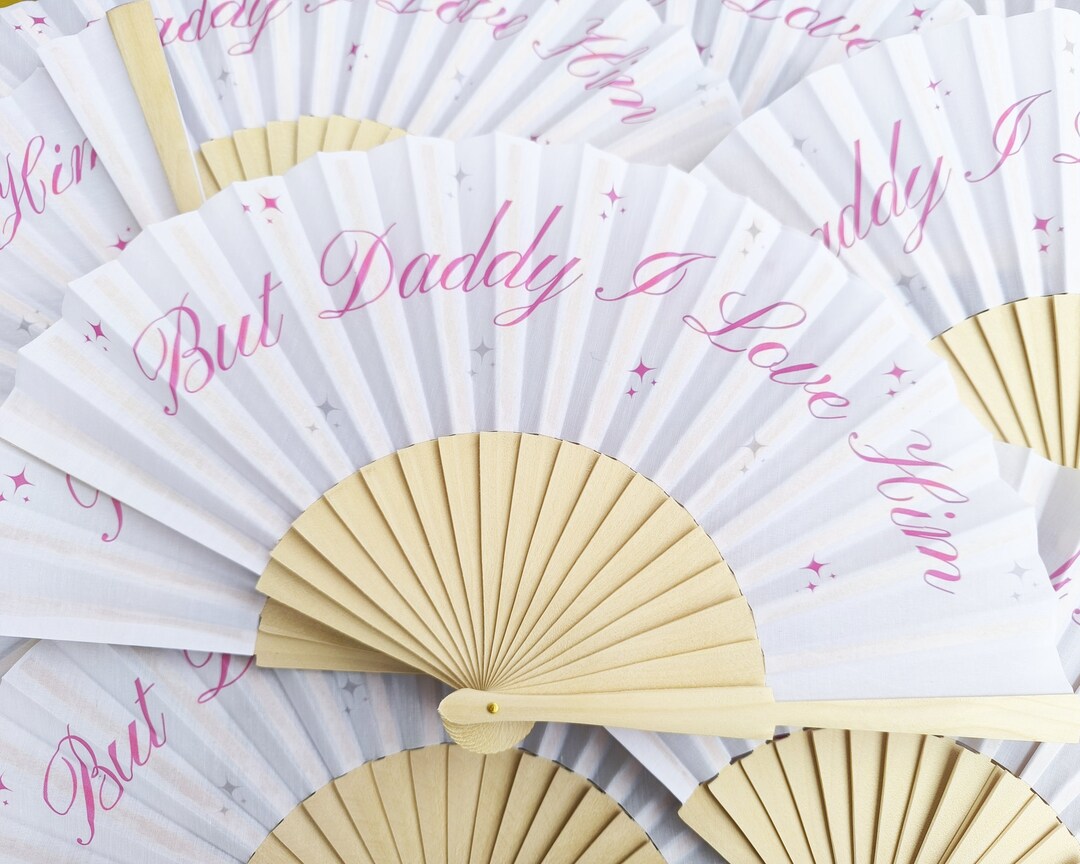 Fully Print Fabric Wooden Fans,personalized Monogram Wedding Gifts ...