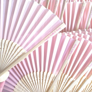 Pink Silk Hand Fans,personalized Text Engraved/printed Fans ,monogram ...