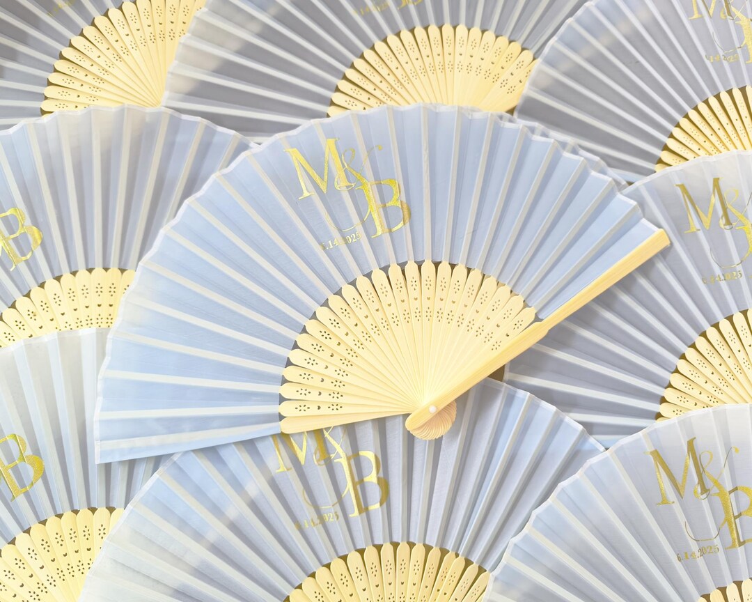 Light Blue Silk Hand Fans,personalized Bamboo Silk Fans,family Reunion ...
