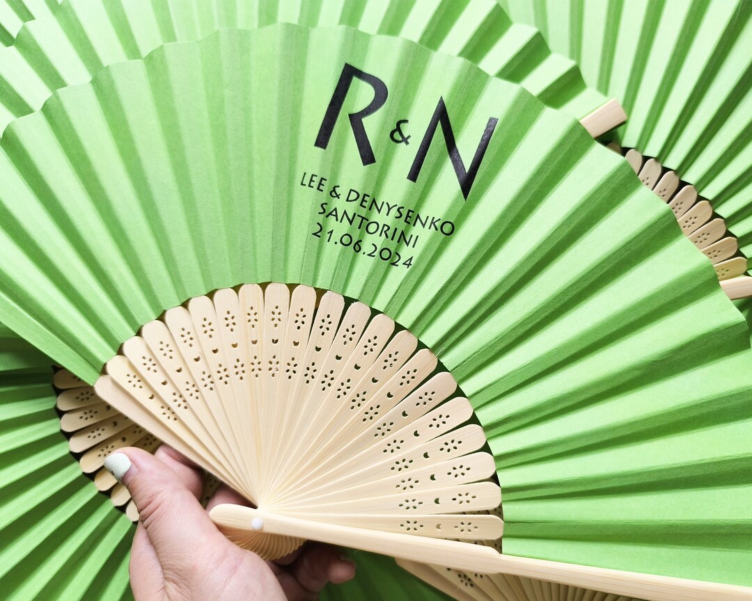 Logo Print on Green Paper Fans ,personalized/promotion Gift,anniversary ...