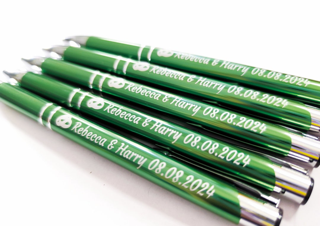 Bulk Personalized Green Ball Pen Engraving,gift Pen,wedding Gift,party ...