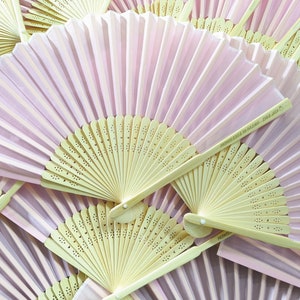 Pink Silk Hand Fans,personalized Text Engraved/printed Fans ,monogram ...