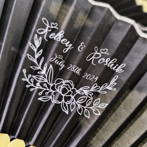 Bulk Personalized Black Paper Fans,monogram Wedding Gifts,party Favors ...