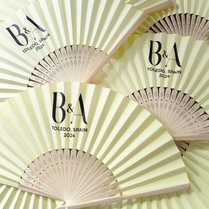 Personalized Orange Paper Fans,monogram Wedding Gifts,party Decors ...