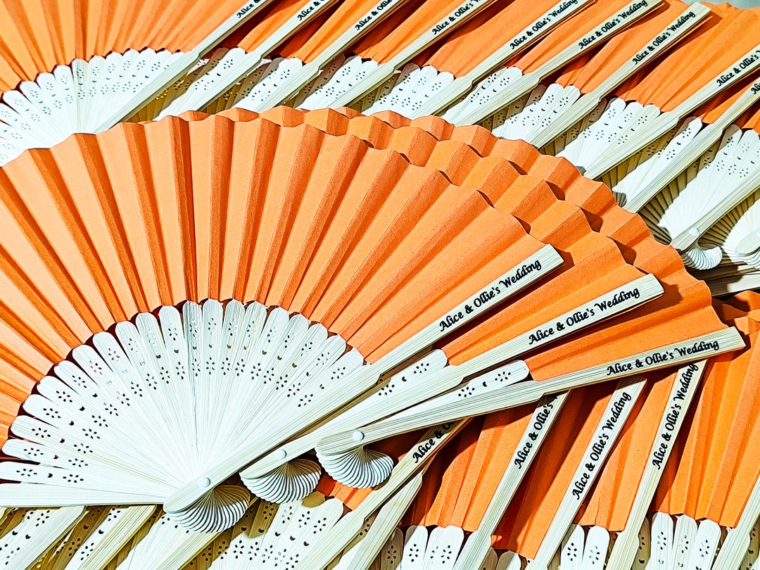 Orange Paper Fans ,personalized/promotion Gift,anniversary Gifts,party ...