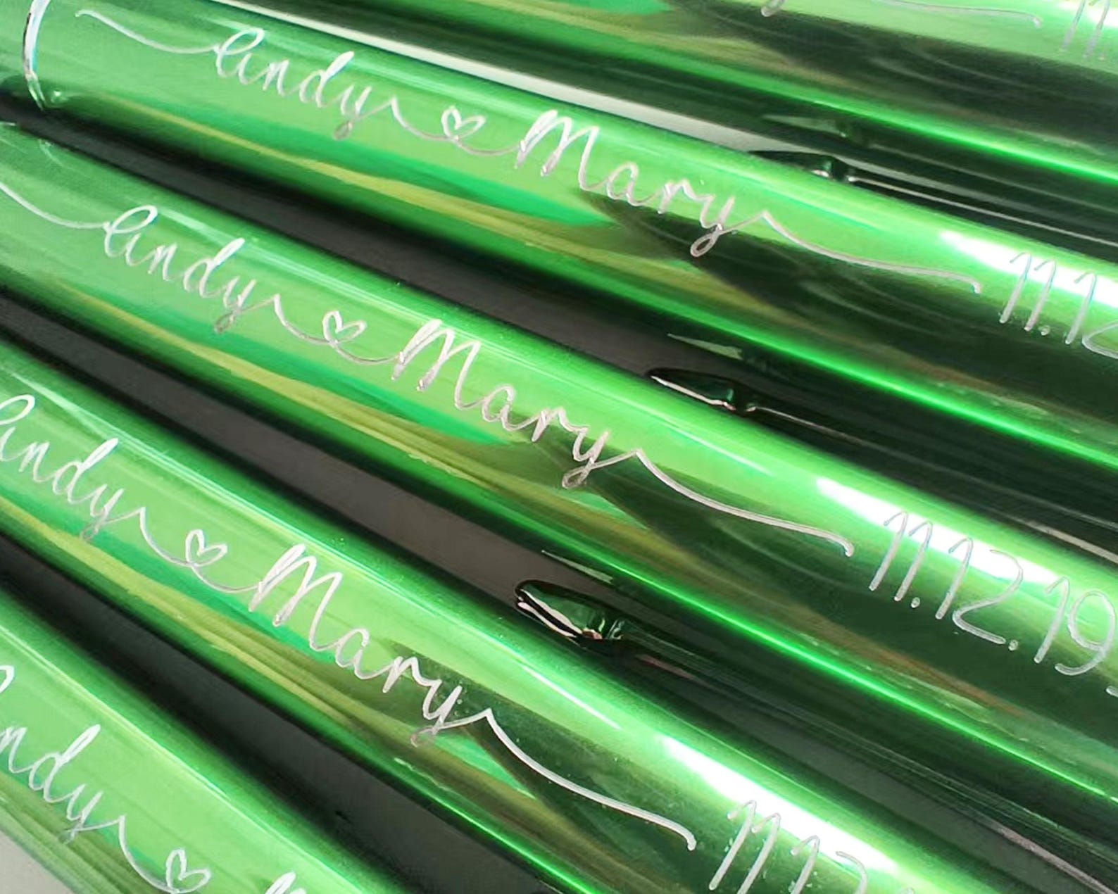 Bulk Personalized Green Ball Pen Engraving,gift Pen,wedding Gift,party ...