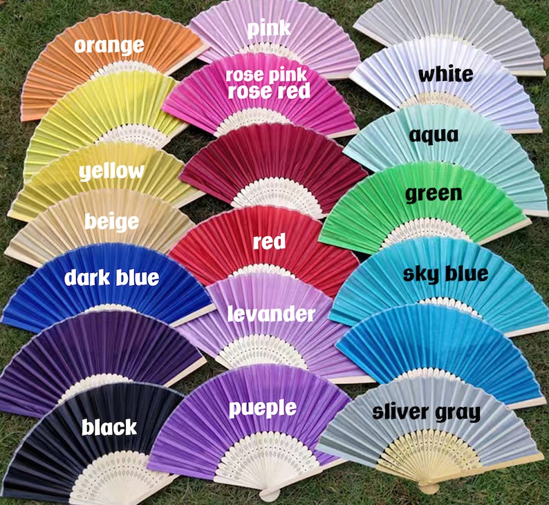 Royal Blue Imitated Silk Hand Fans,personalized Text Printed Fans ...