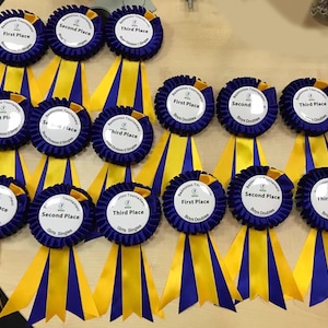 10pcs Personalized Ribbon Rosette Badge 9*16 Cm | Add Your Name | Logo ...